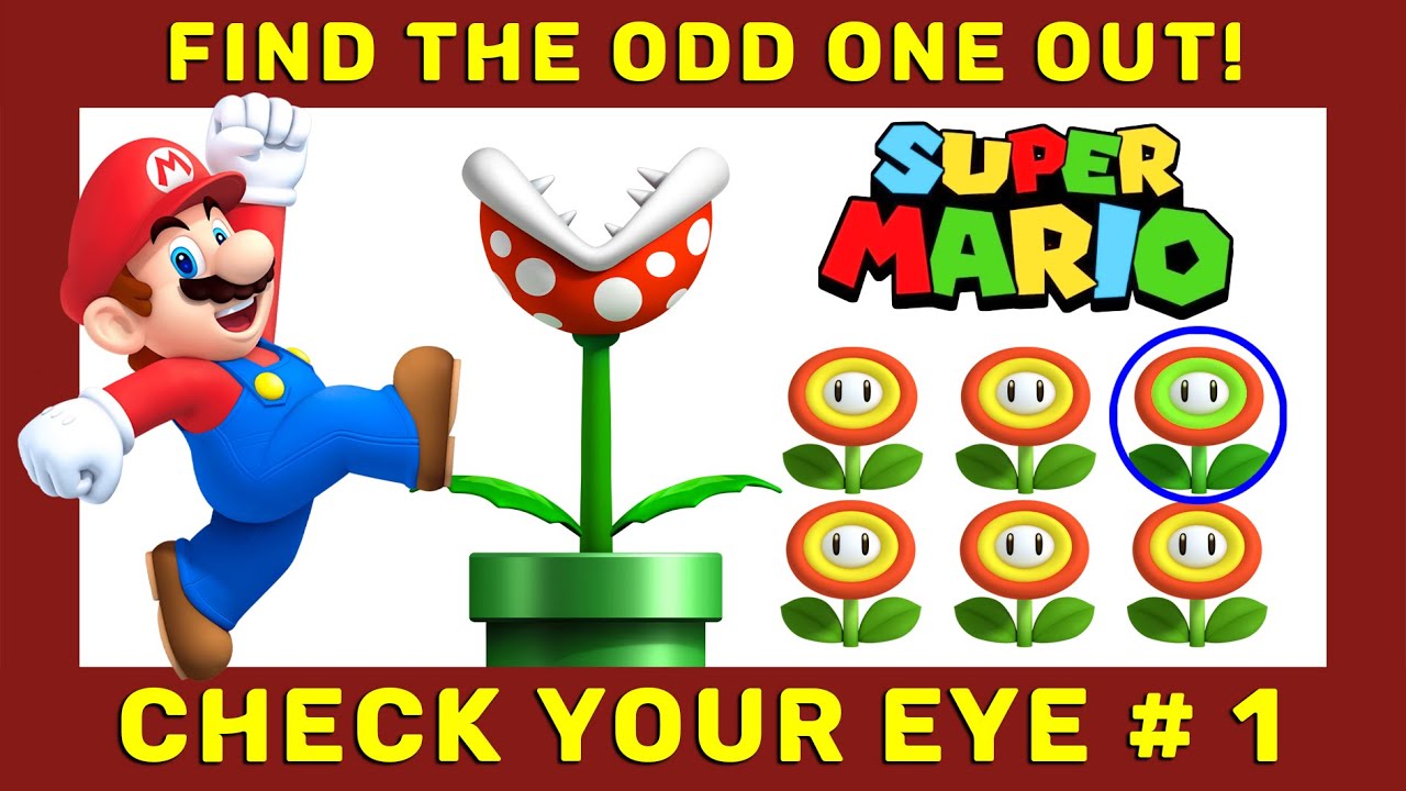 HOW GOOD ARE YOUR EYES #1 | FIND THE ODD ONE OUT! | MARIO - YouTube