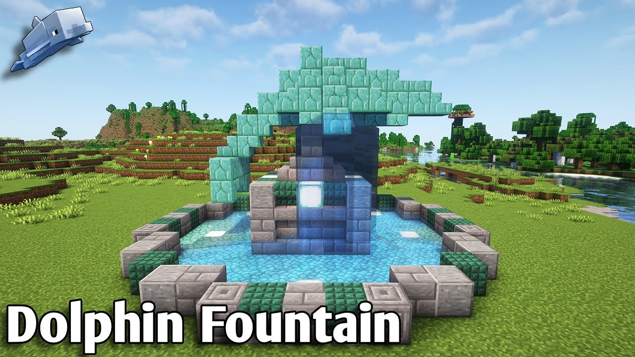 How to Build a Dolphin Fountain in Minecraft - YouTube