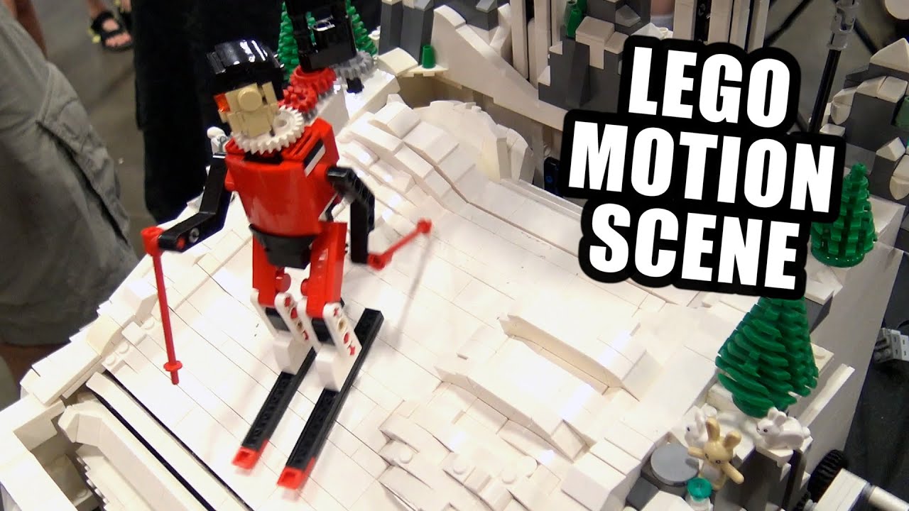 LEGO Ski Mountain Mechanical Motion Scene - YouTube