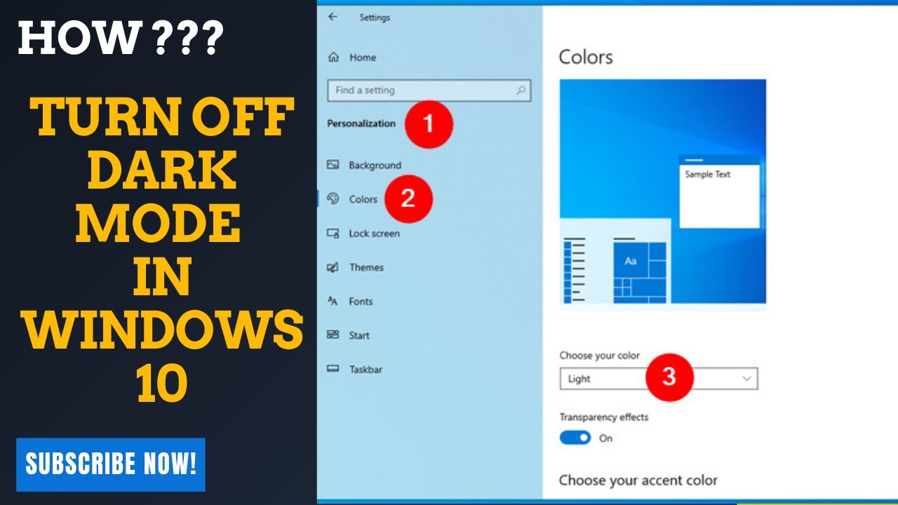 How to Turn Off Dark Mode in Windows 10 | Easy Steps - YouTube