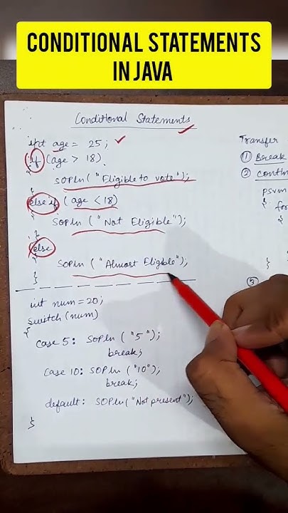 Conditional Statements in Java #javacoding #java #javaforbeginners #ifelsestatement - YouTube