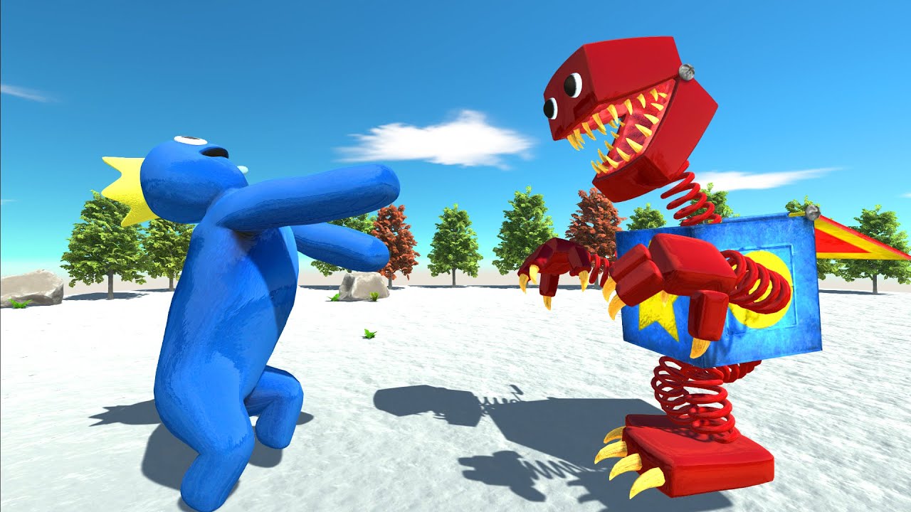 Boxy Boo Vs Rainbow Friends Blue - Animal Revolt Battle Simulator - YouTube