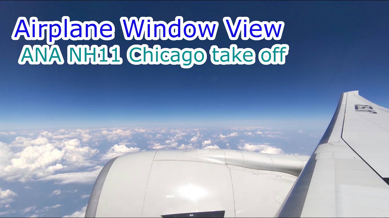 Airplane Window View Boeing 777-300ER take off from Chicago Airport 【機窓 ...