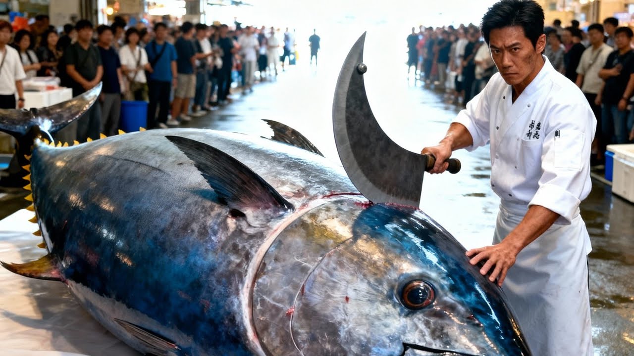 One Wrong Move… and the Tuna Wins! #BluefinTuna #TunaCutting # ...