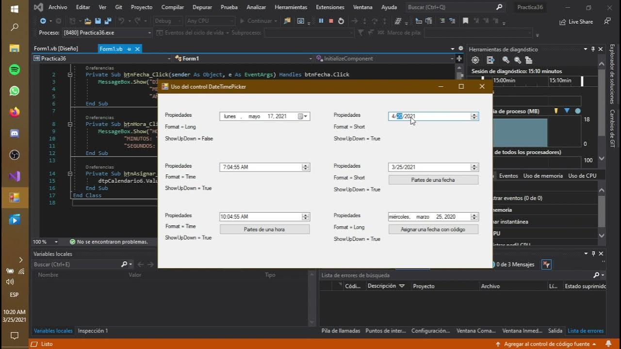 Práctica 36 - Uso del DateTimePicker - YouTube