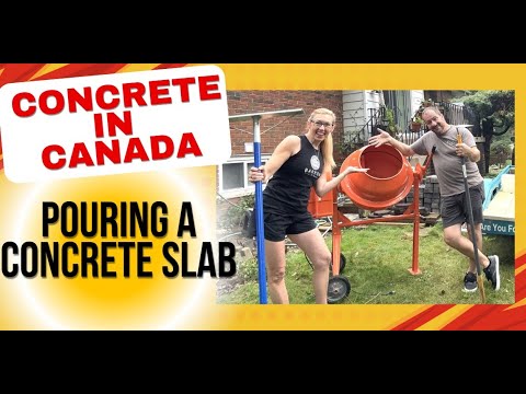 Concrete In Canada! Pouring A Concrete Slab for Mom - YouTube