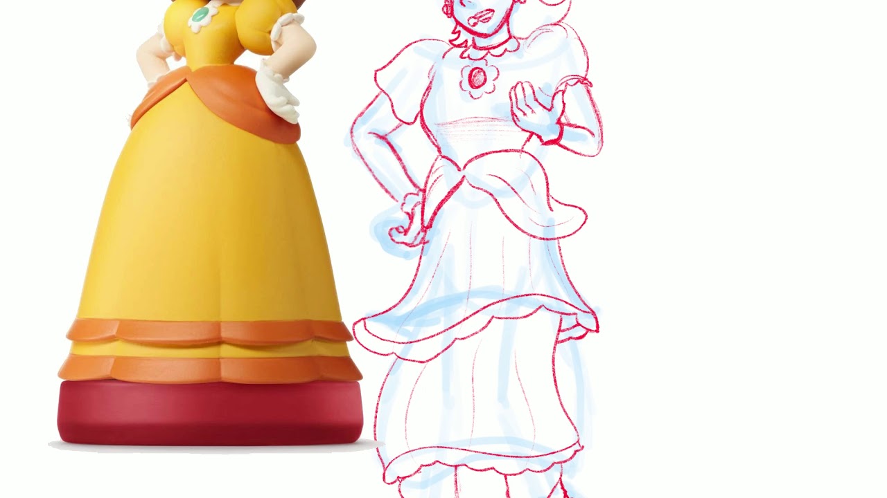 Drawing of: [Comm] H-exe TF into Daisy Amiibo - YouTube