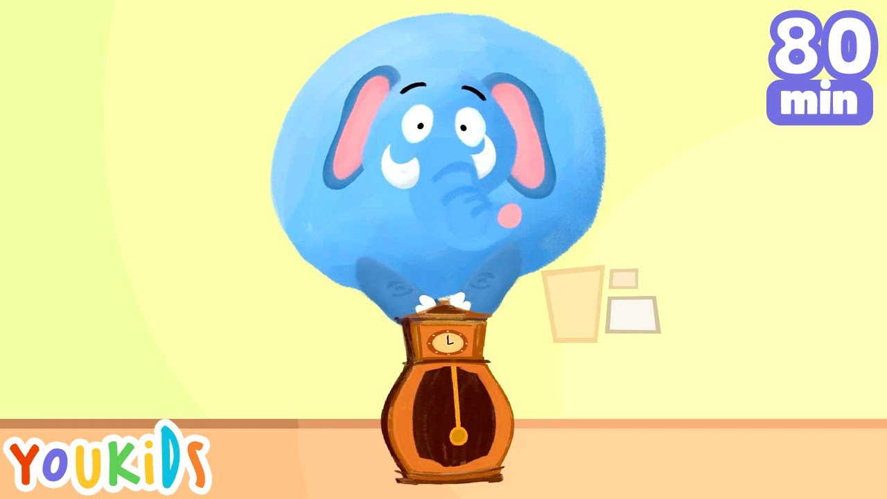 Hickory Dickory Dock the Elephant Went up the Clock | Youkids Nursery ...