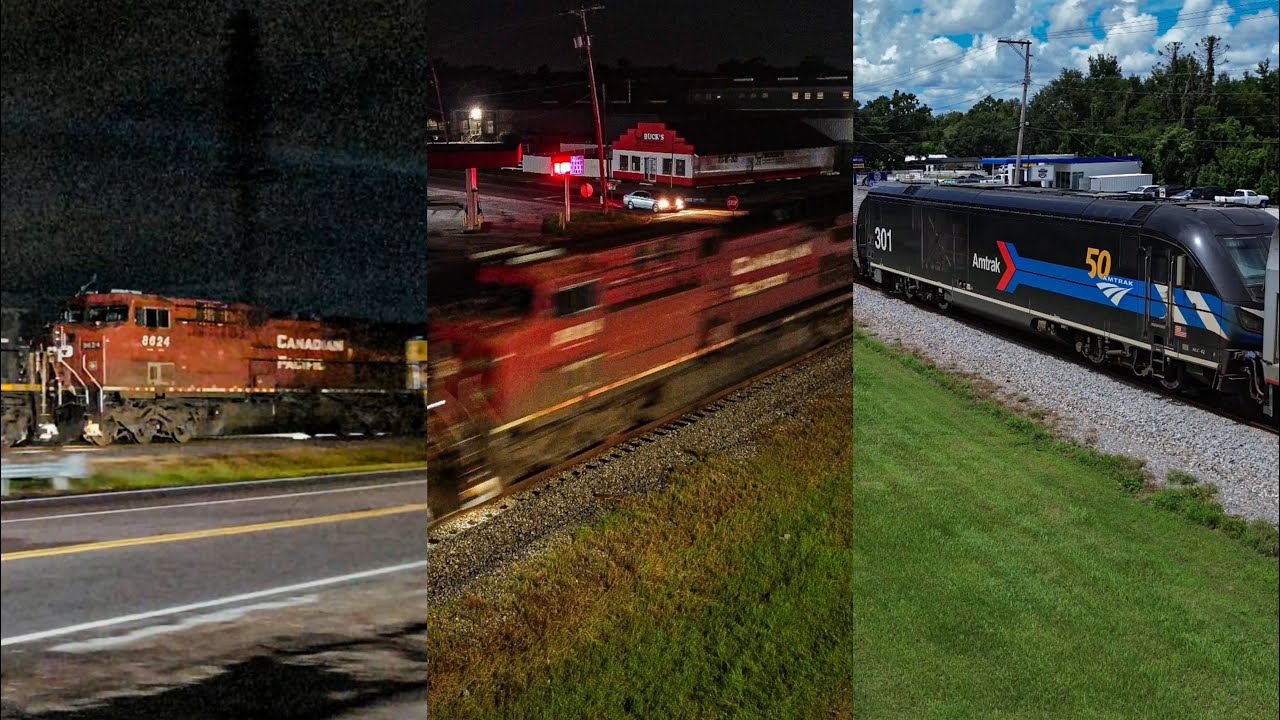 Dover Florida Railfanning ft. L778 w/ 5 Units, CP 8624, CSX 7109 & AMTK ...
