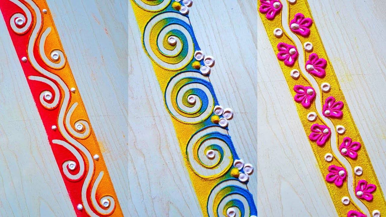 4 Border Rangoli Designs. Diwali Rangoli Designs. Rangoli Border ...
