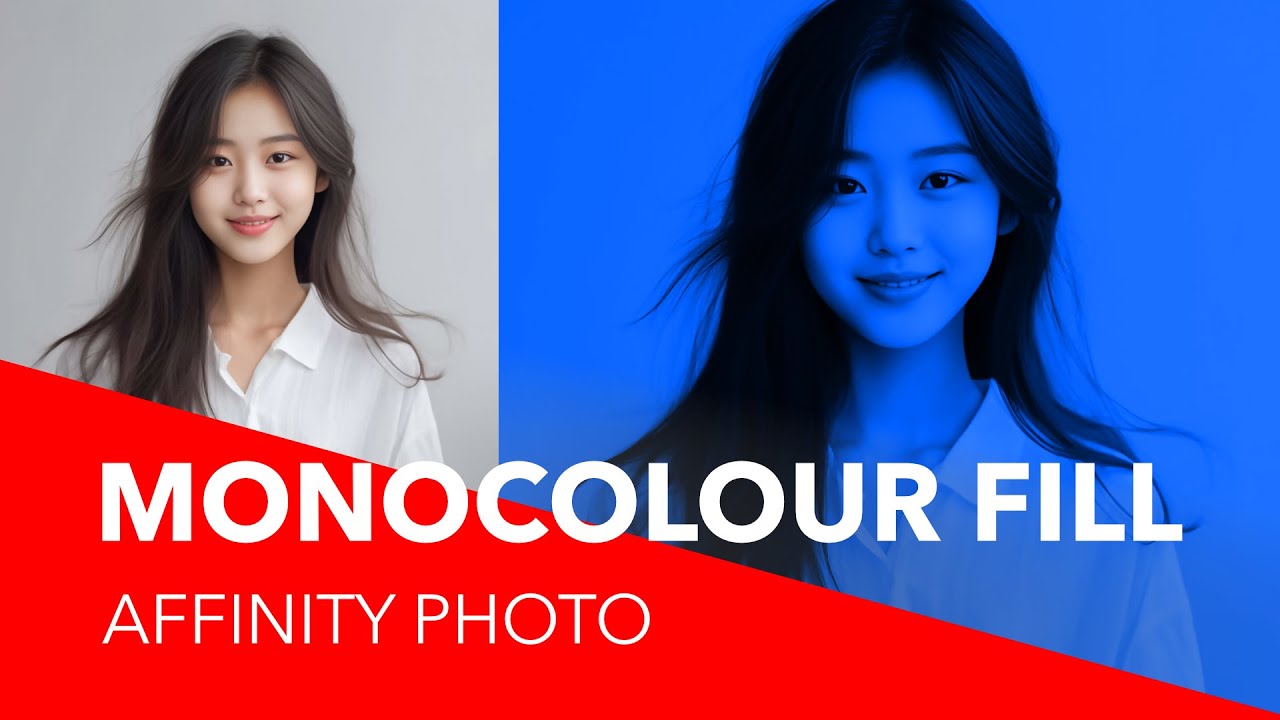 Mono Colour (Single color fill) an Image using Affinity Photo - YouTube
