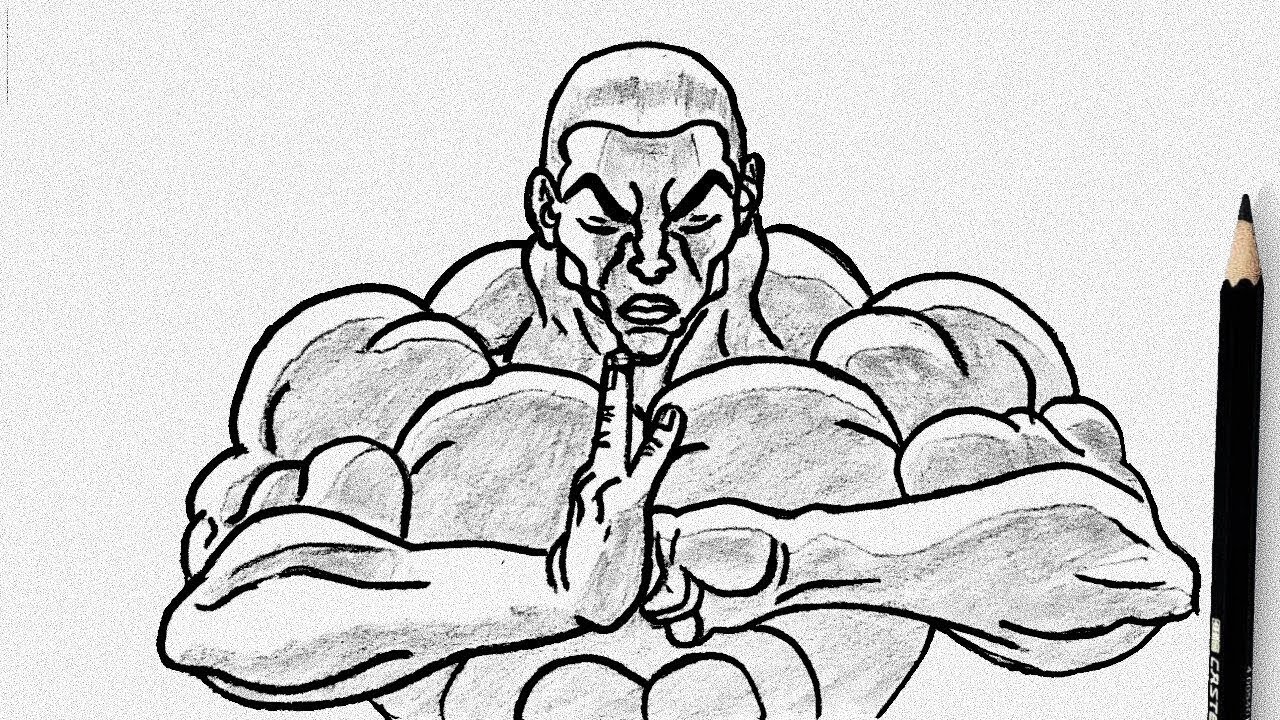 Easy Anime Drawing Tutorial || How to Draw RETSU (BAKI) Step-by-Step ...