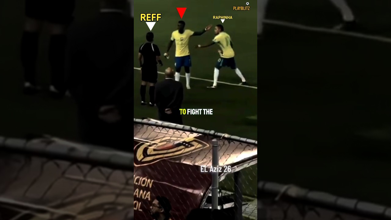 Vini was ready to FIGHT the ref… but Raphinha shut him down!#shorts # ...
