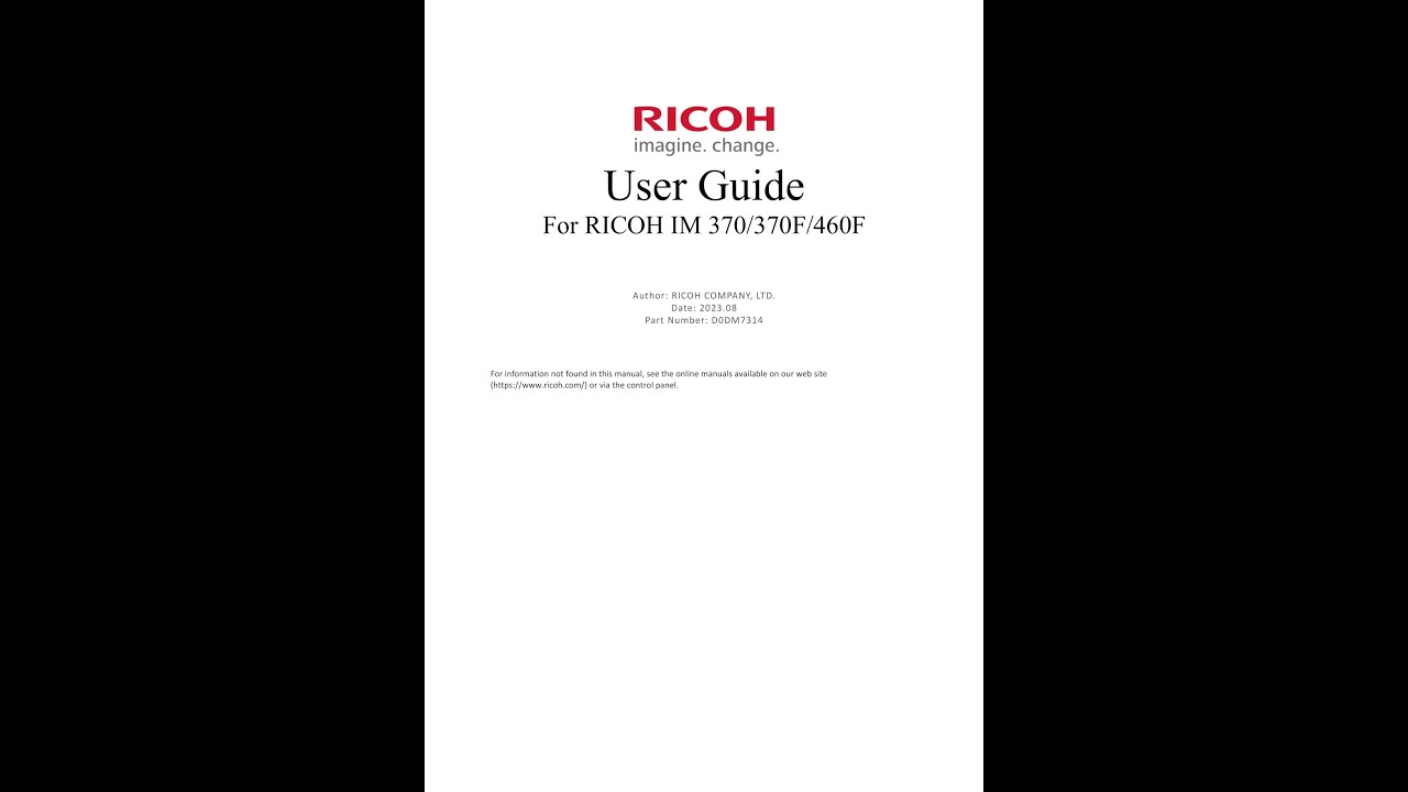 RICOH IM 370 (01) PDF MANUAL - YouTube