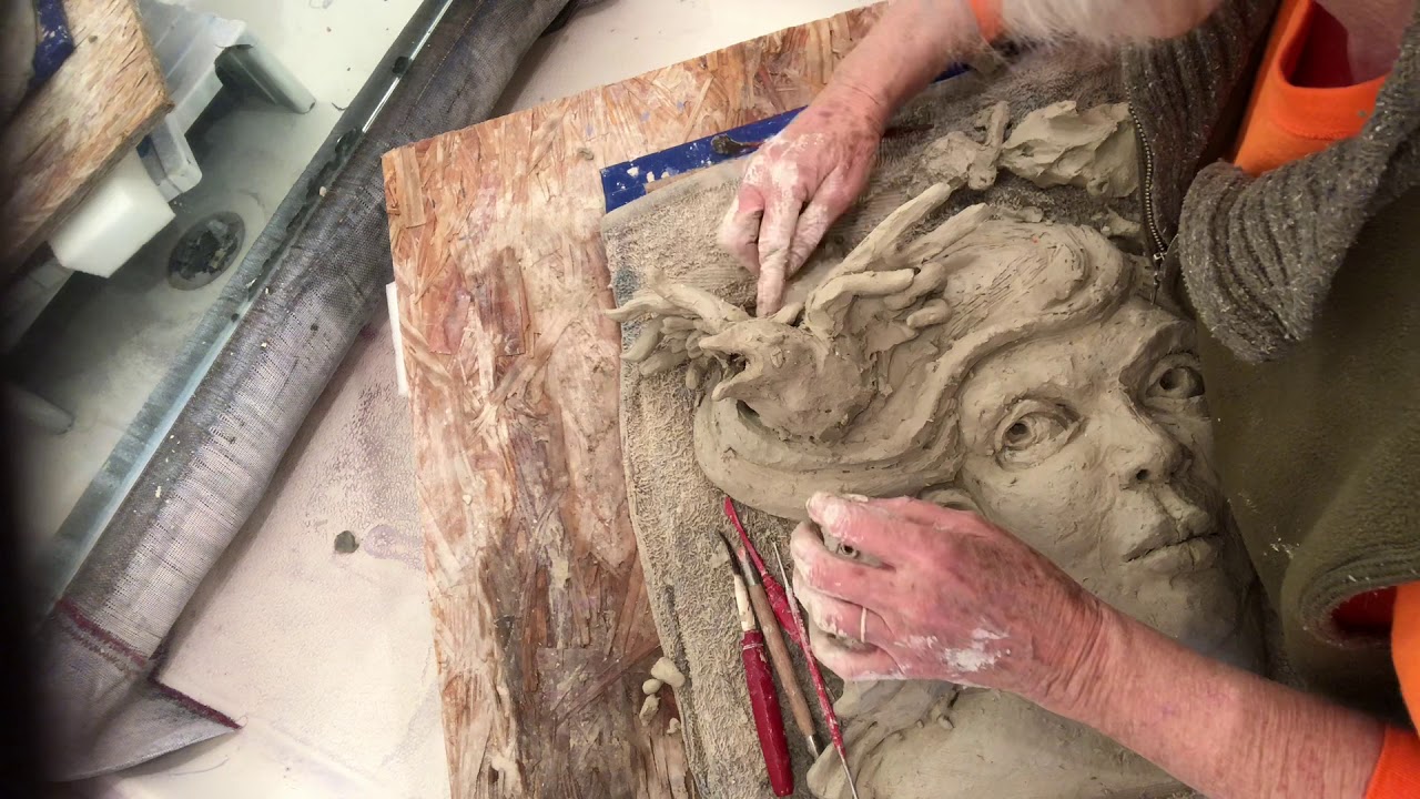How to sculpt a clay relief sculpture for ceramic kiln firing - YouTube