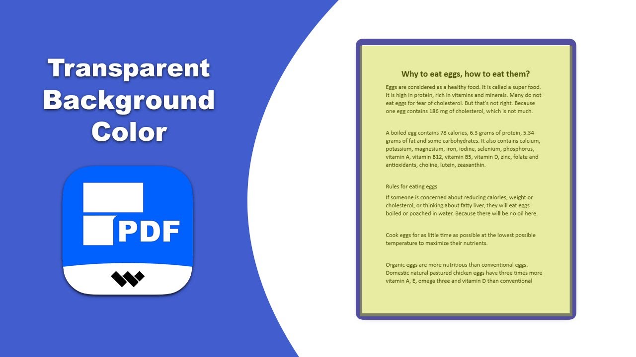 How to insert a transparent background color to a pdf file in ...
