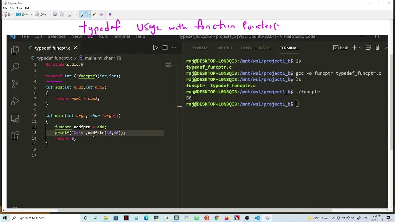 typedef usage with function pointers - YouTube