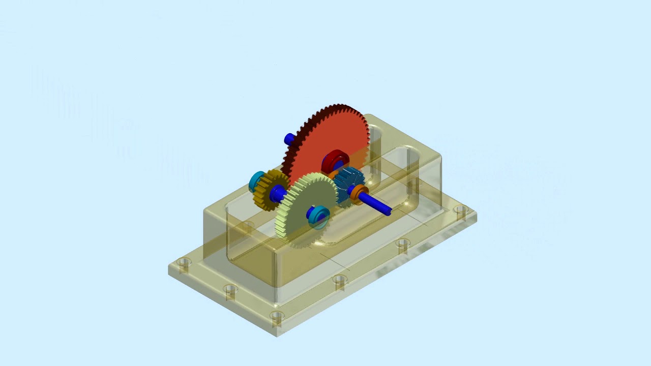 Caja Reductora de Velocidad/GearBox Animation - Inventor 2019 - YouTube