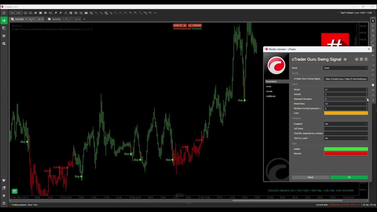cTrader Guru Swing Signal, how to calibrate signals. - YouTube
