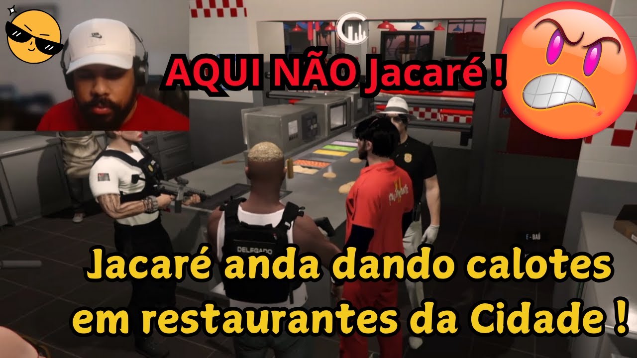 Jacaré tenta comer de graça no "Pautorante" depois de ter aplicado um ...