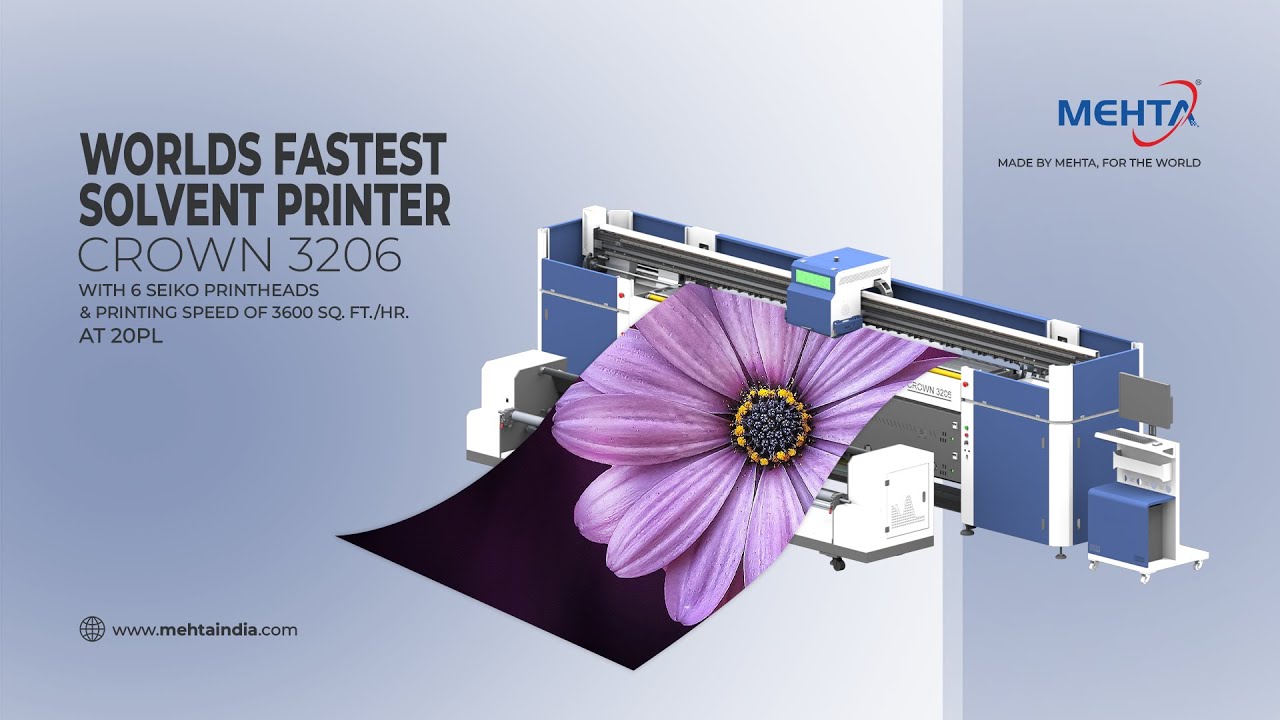 The World’s faster Solvent Printer CROWN 3206 - YouTube