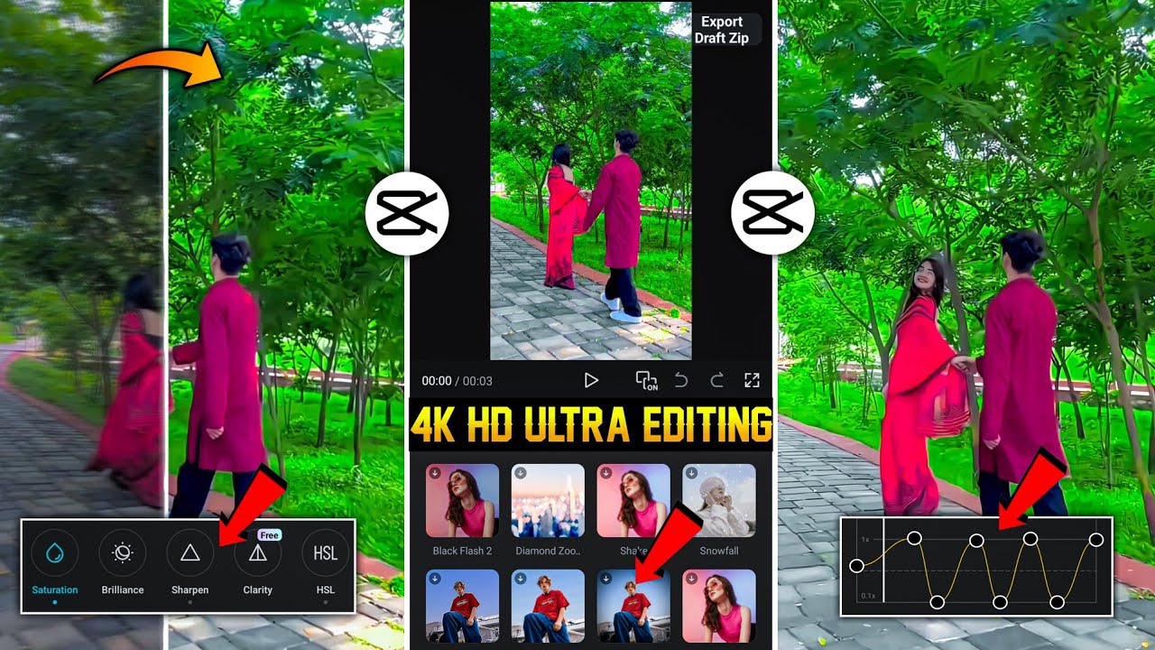 Trending 4K, 8K, 16K, Video Editing In Capcut | Normal Video Ko 4K HDR ...