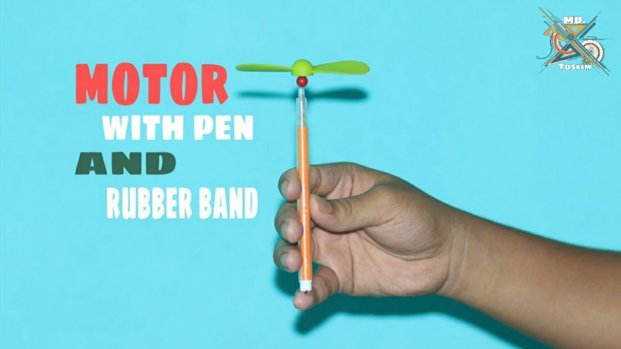 How to make motor with pen and rubber band | NEW Gadget World | - YouTube