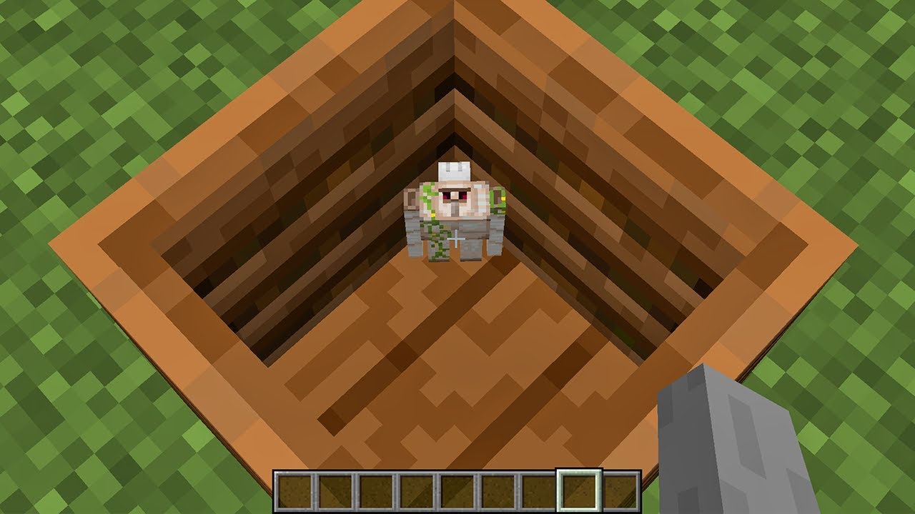 i tried to catch an iron golem in a box... - YouTube