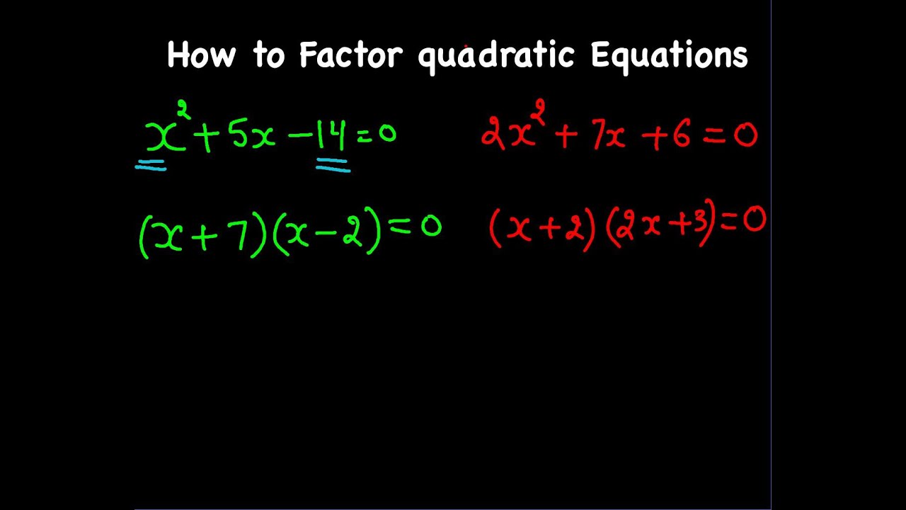 How To Factor A Quadratic Equation YouTube