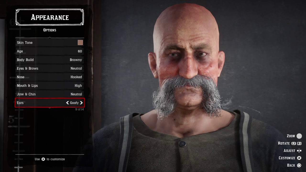 RDR2 - Head#10 Male (The Old Brawler) Character Creation Guide - YouTube