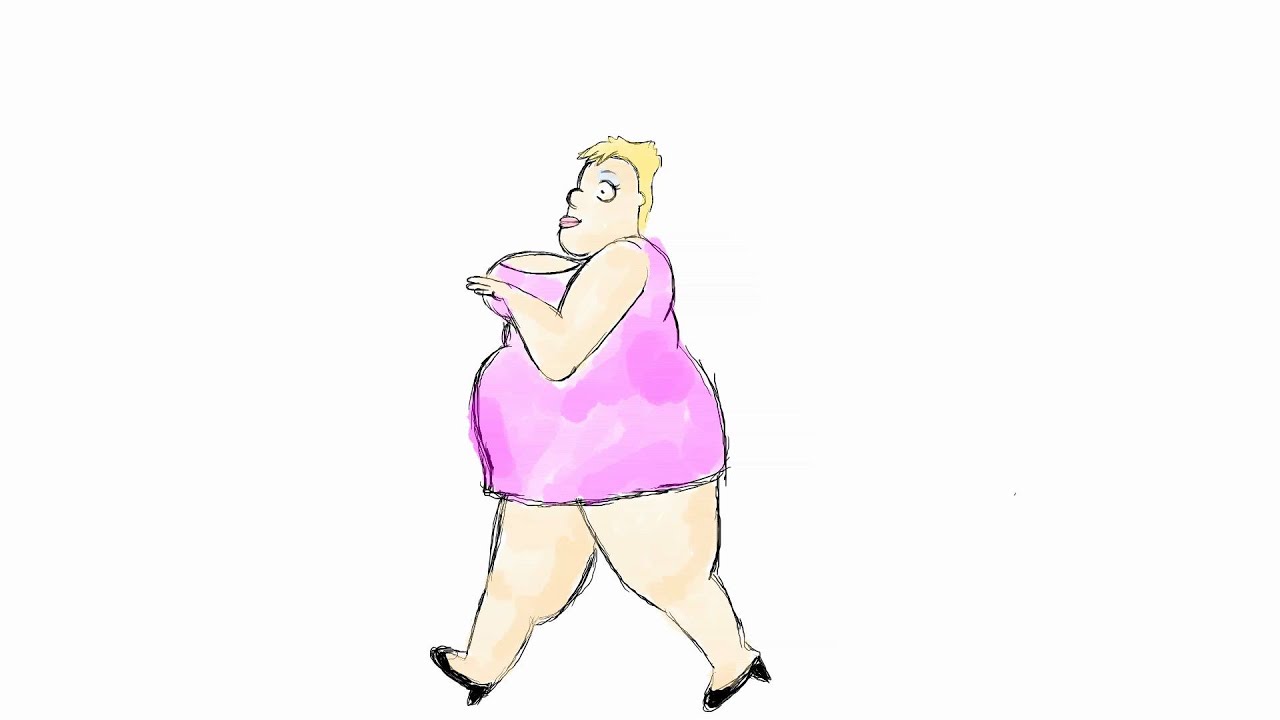 fat character walk cycle.mov - YouTube