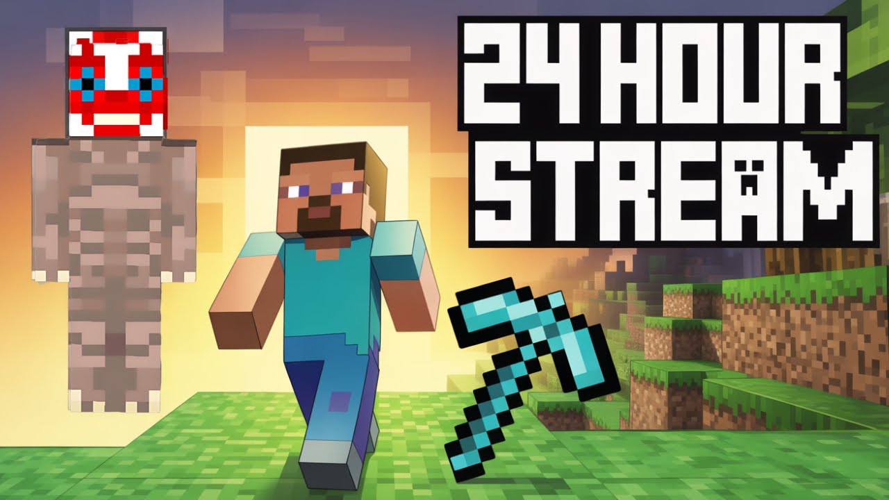 🔴 Minecraft | 24 Hour Stream - Join and Chat (Part 1) [Bedrock Edition ...