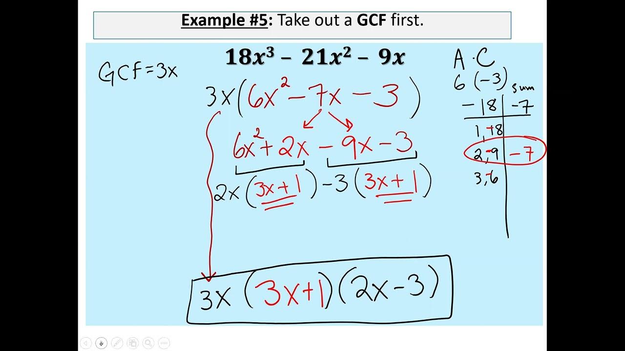 Factor Trinomials, 'a' not equal 1; more examples - YouTube
