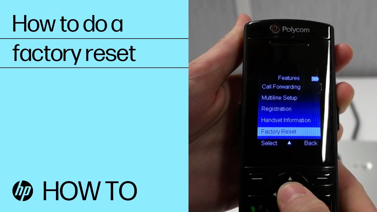 How to do a factory reset on a VVX D60 | HP Support - YouTube