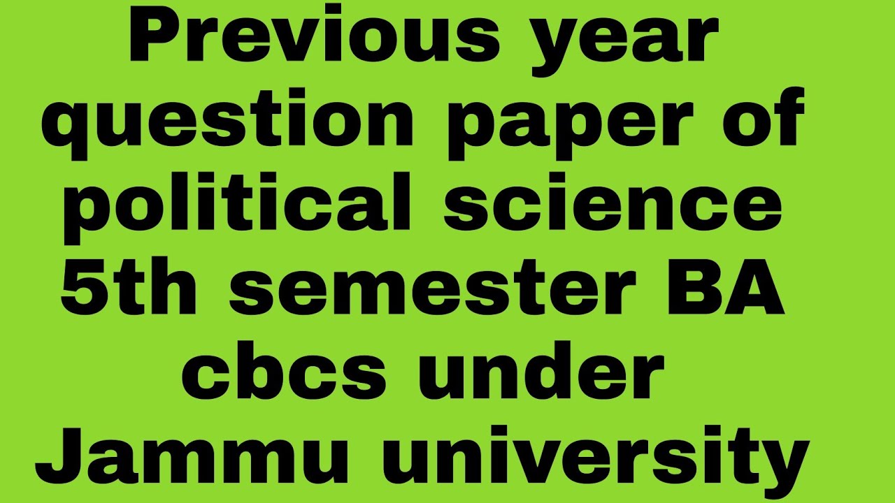 Previous year question paper of political science 5th semester BA cbcs ...