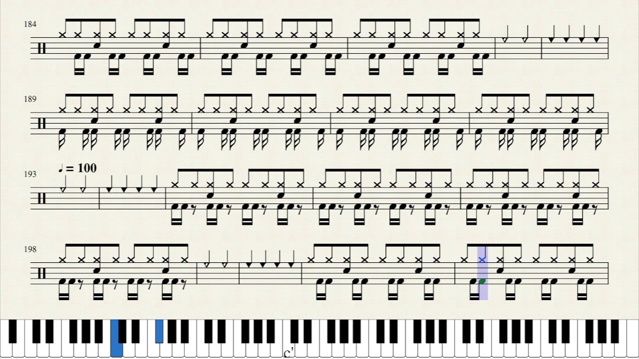 Two 16th note kick drum modulation exercise play along - YouTube