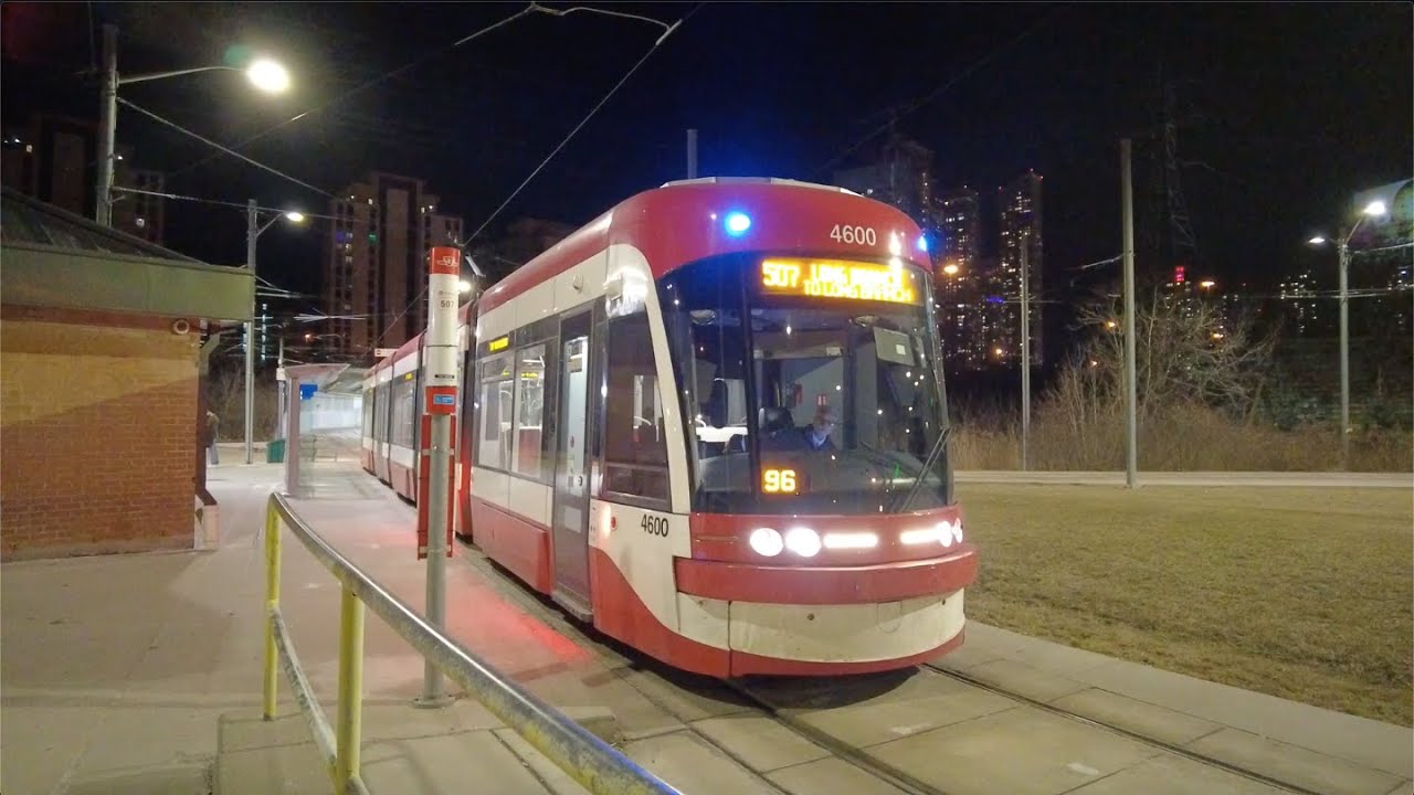 TTC 507 Long Branch Streetcar Ride #4600 from Royal York to Humber Loop ...