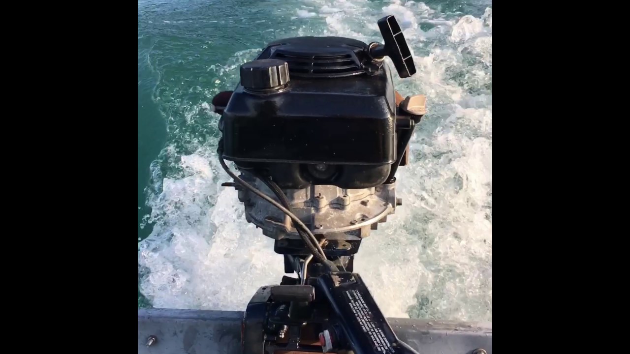 Lawnmower powered Outboard Motor. Quick One Day DIY Job. - YouTube