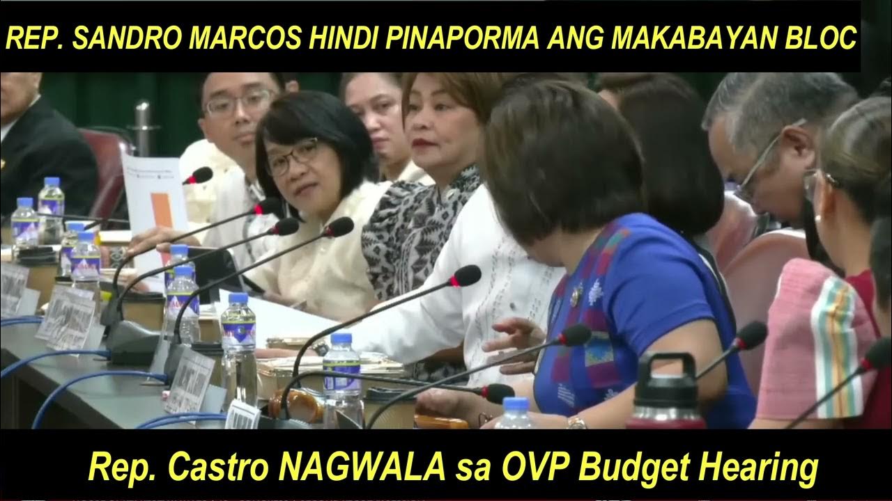 Rep. Sandro Marcos Hindi Pinaporma ang MAKABAYAN BLOC , Rep. CASTRO Nagwala sa OVP BUDGET ...
