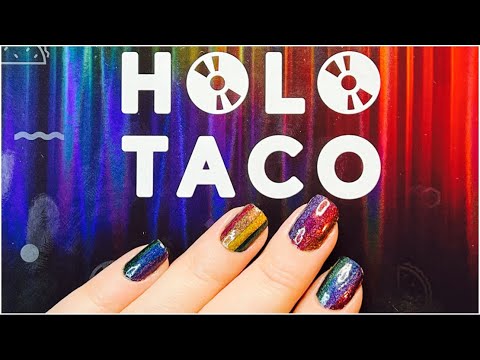 💿HOLO TACO DARK RAINBOW NAIL ART💿