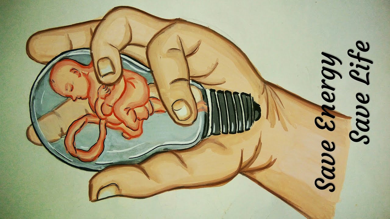 How to draw and paint poster on energy conservation / save energy save ...