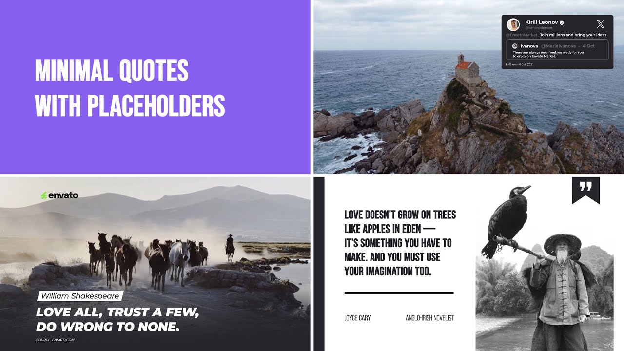 Minimal Quotes with Placeholders | After Effects, Premiere Pro, FCPX ...