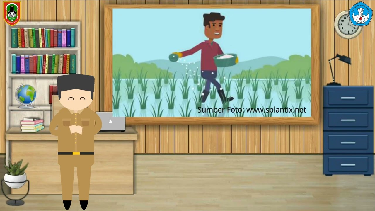 Animasi penanaman padi di sawah - YouTube