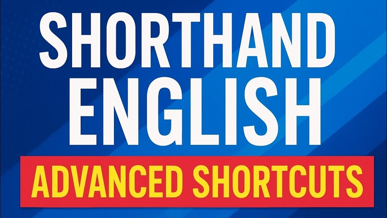 Shorthand English Advanced Shortcuts Part 01 ️📢🎯| English Shorthand ...