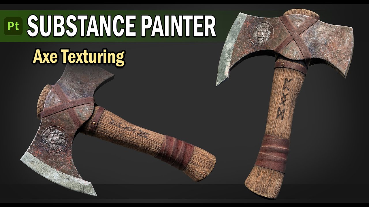 How to texture Axe in Substance Painter | Wood , Metal Material - YouTube