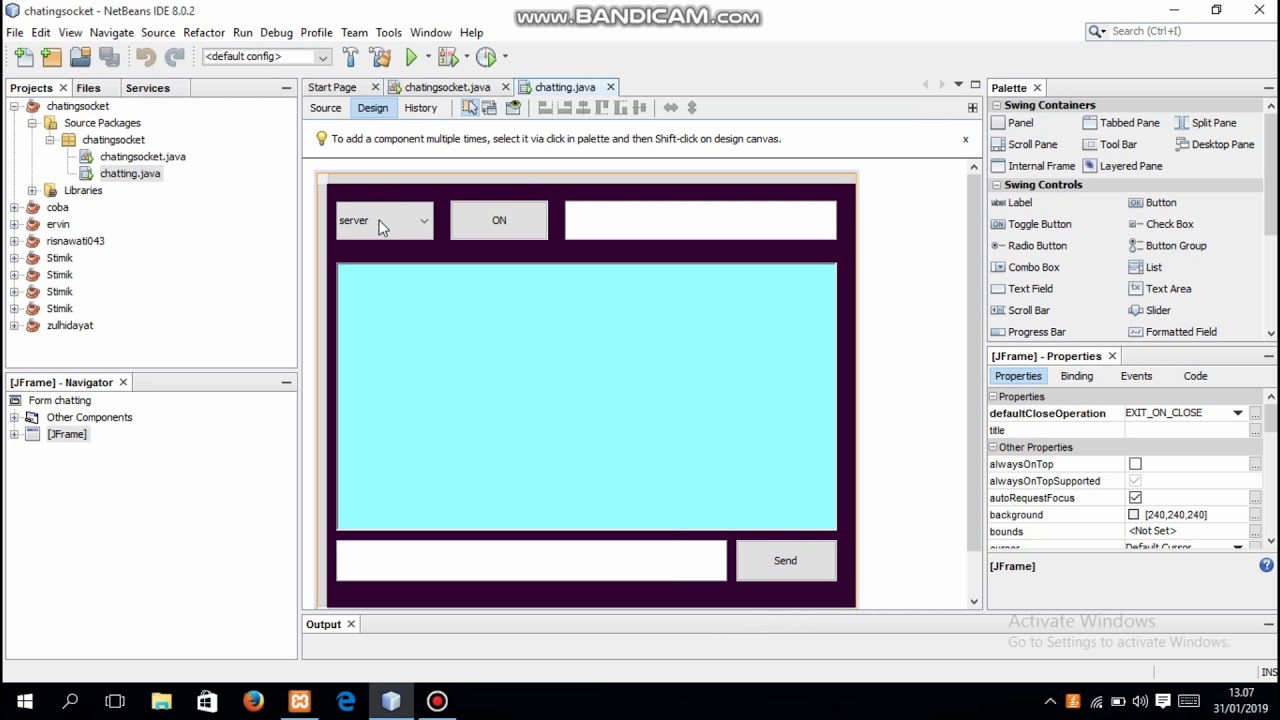 Tutorial Membuat Aplikasi Soketchatting Di Java Netbeans Youtube