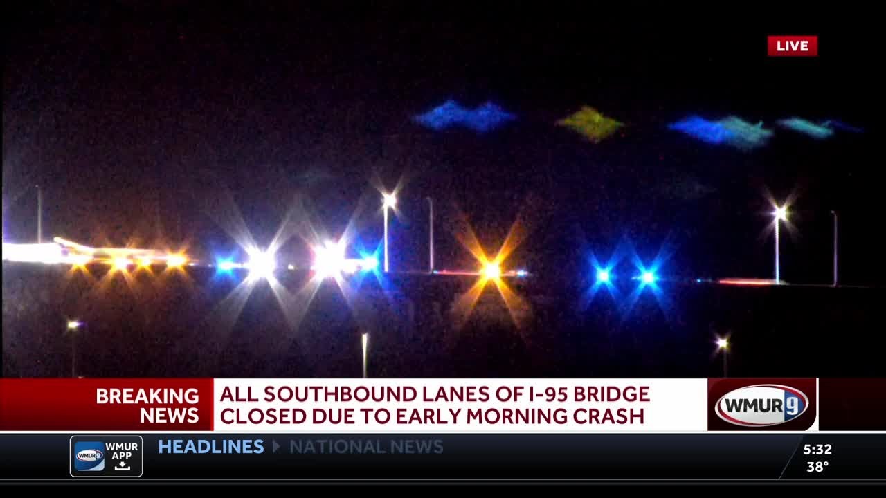Southbound side of I-95 bridge closed due to crash - YouTube