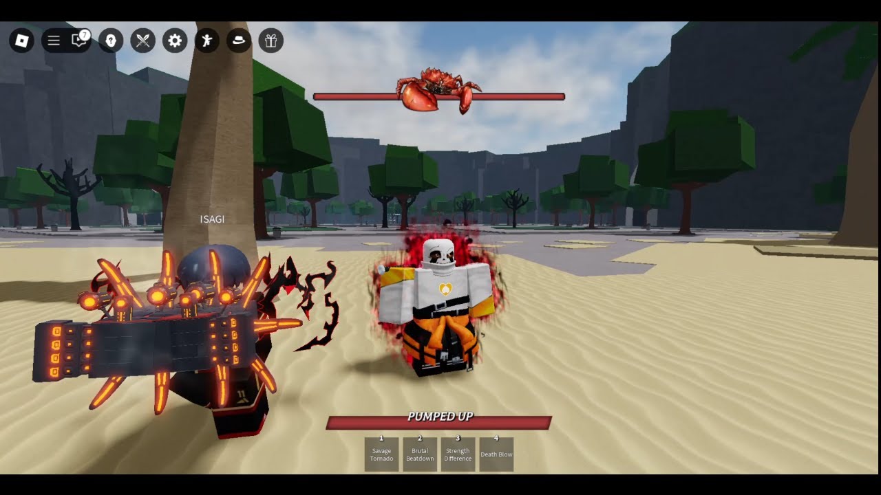 The Strongest Battlegrounds Destructive Cyborg and Brutal Demon Vs Crab ...