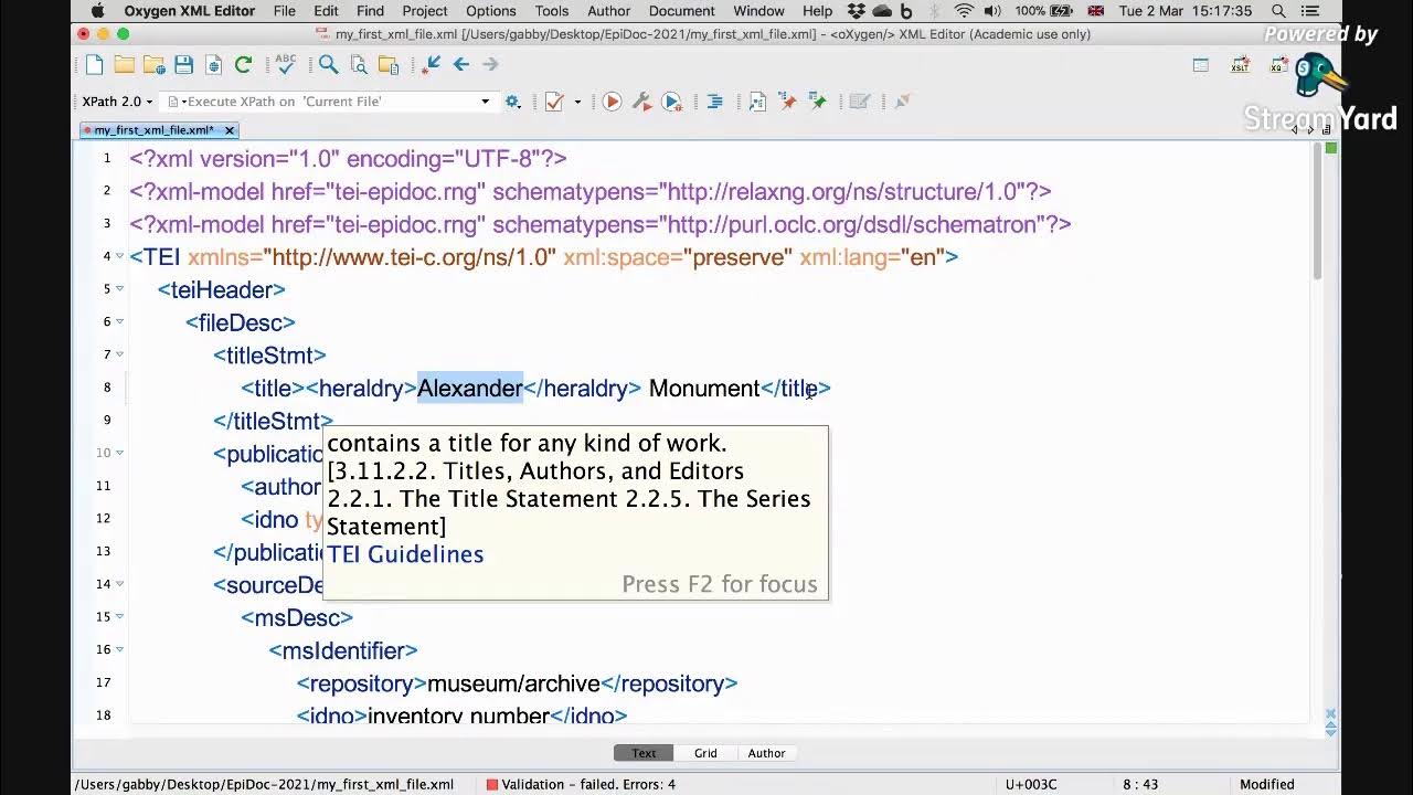 EpiDoc Tutorial: Oxygen XML Editor demo - YouTube
