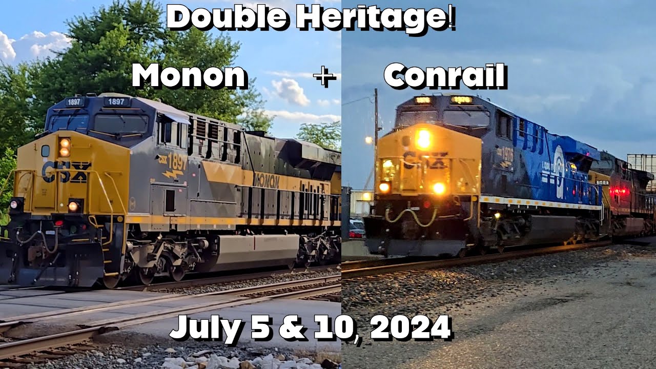 2 Days, 2 Heritage Units Leading | Monon & Conrail + An SD70ACe Leading ...